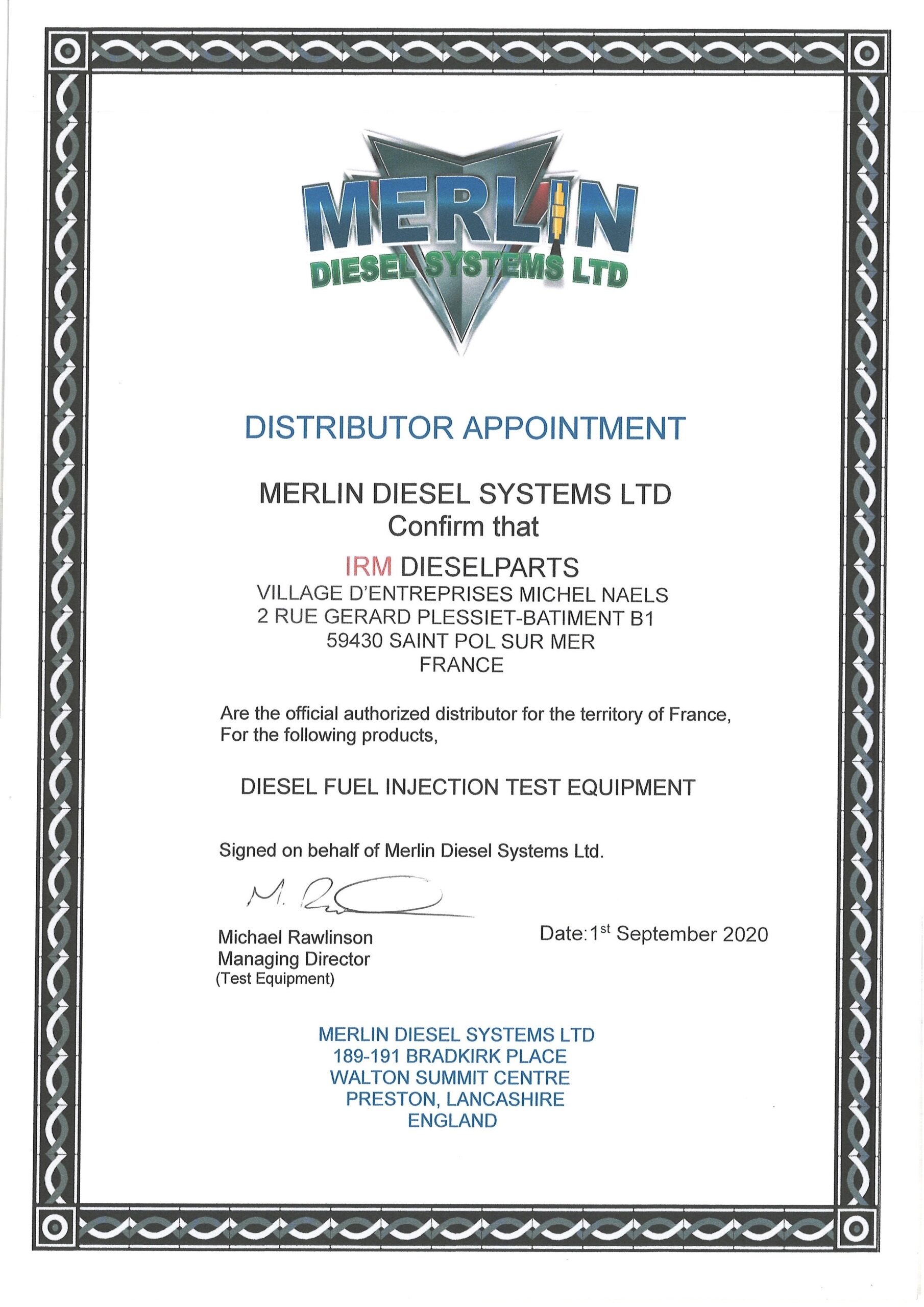 IRM DIESELPARTS est représentant officiel Merlin Diesel – IrmDieselParts